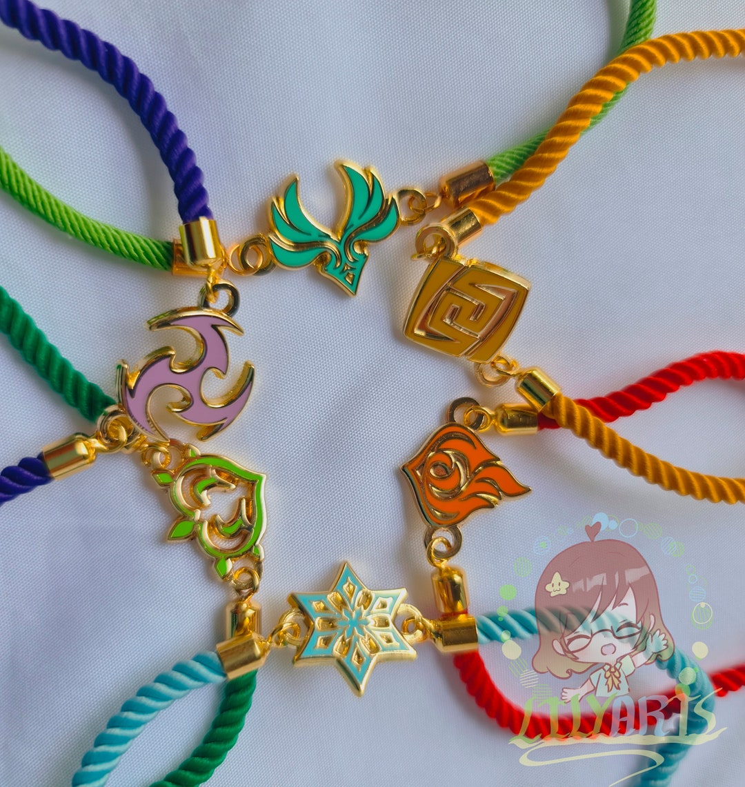 Genshin Impact Vision Elements Cryo Pyro Geo Anemo Dendro Electro Charm ...