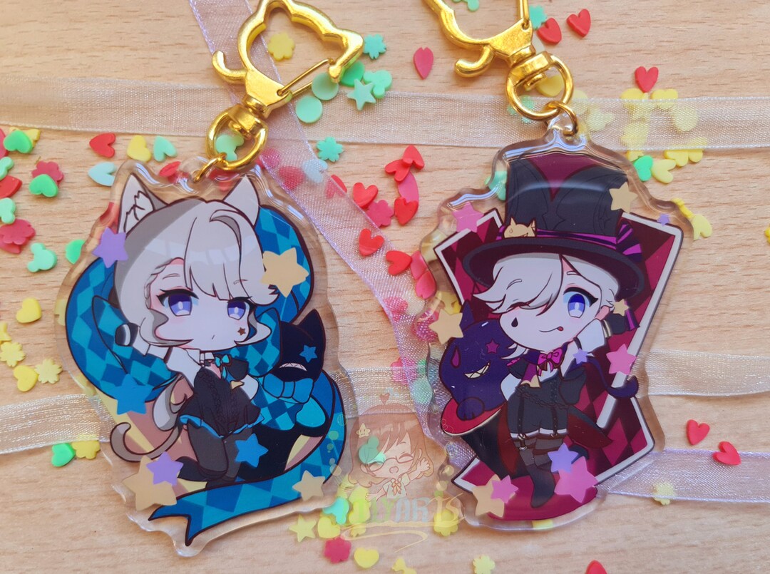 Genshin Impact Lyney and Lynette Keychain Charm - Etsy