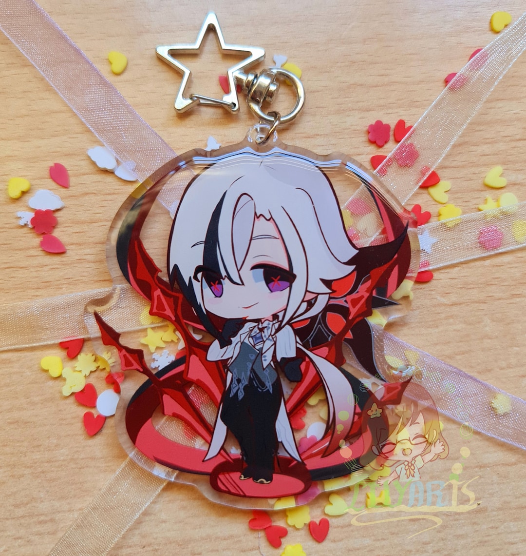 Genshin Impact Arlecchino Arlechino Keychain Charm - Etsy
