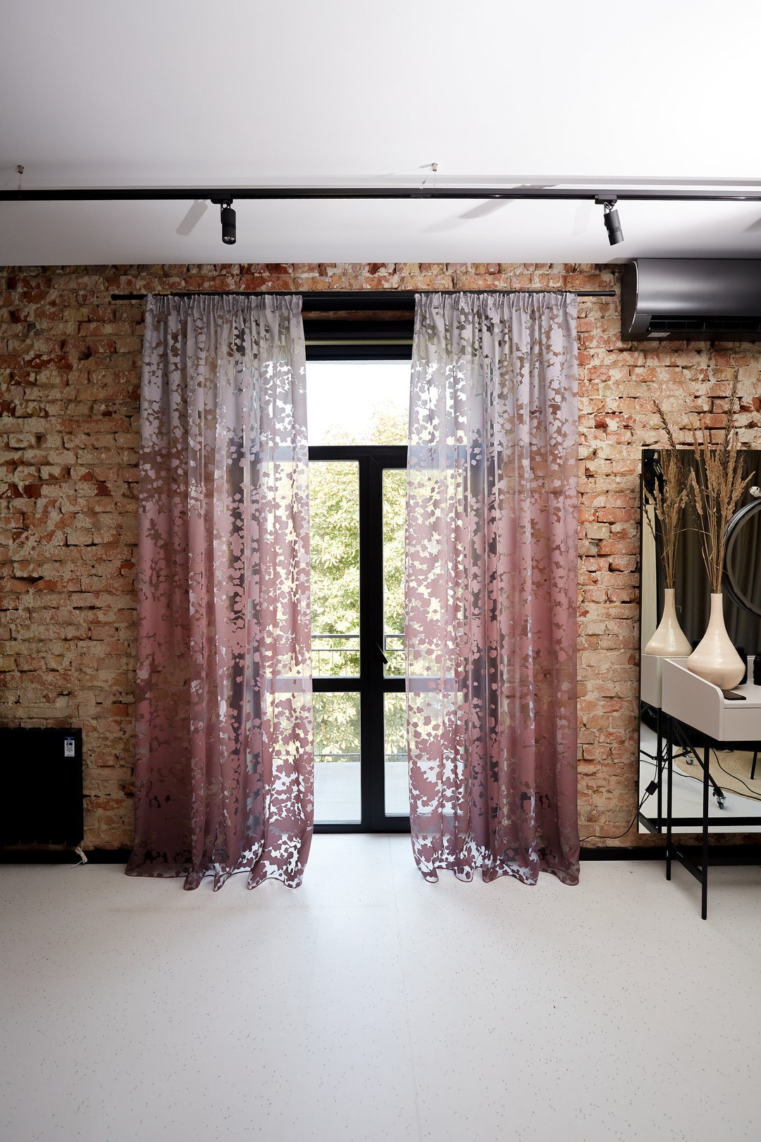 Sheer Curtains for Living Room, Voile Curtains Pink, Sheer Fabric ...