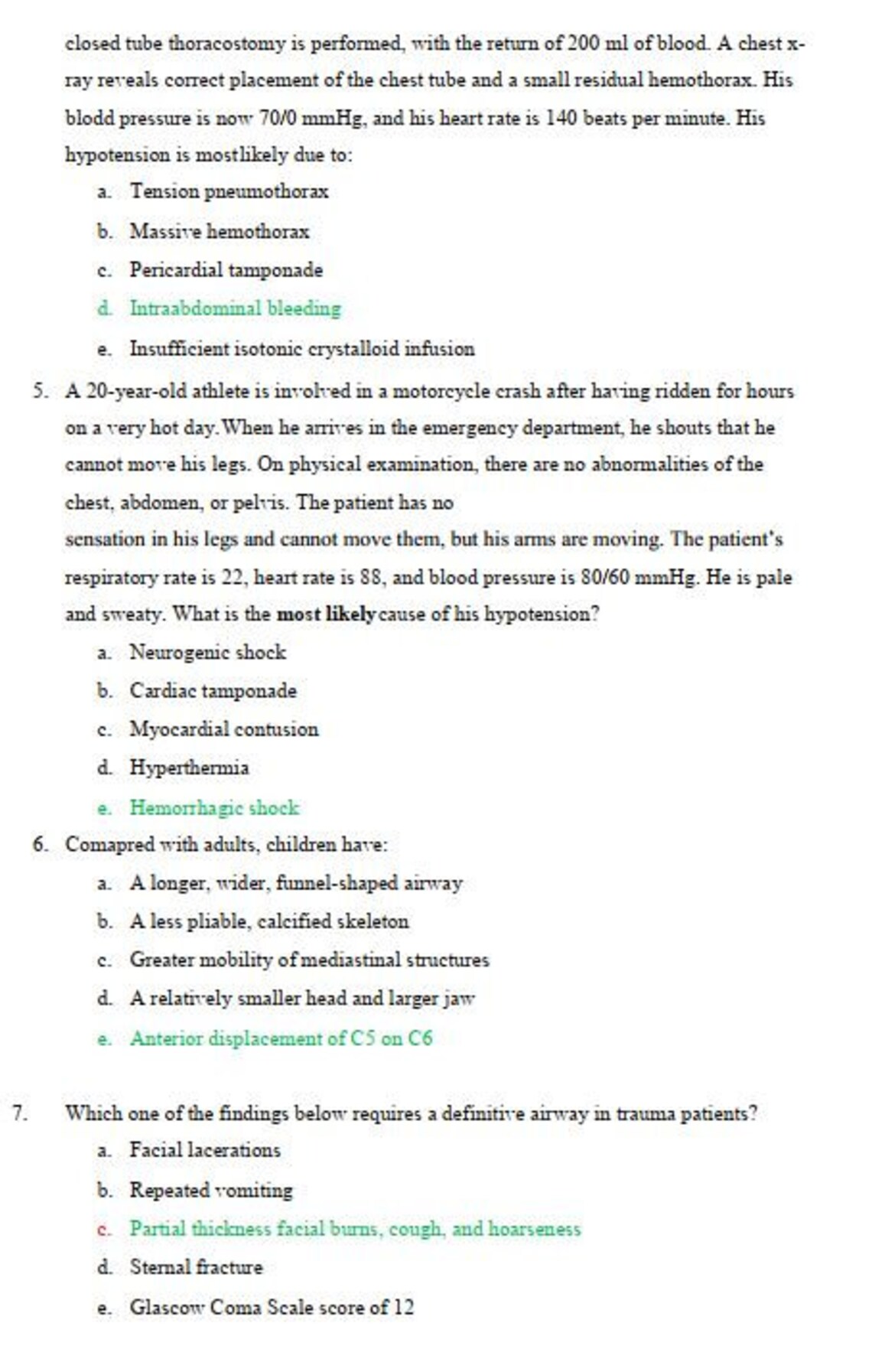 ATLS10 2019/2020 Post-test. ATLS10 Exam 40 Questions and Answers With ...