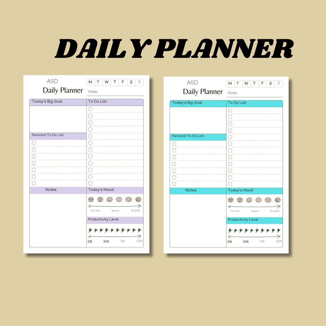 ASD Planner PDF Comprehensive Daily & Weekly Organizer, Printable To-do ...