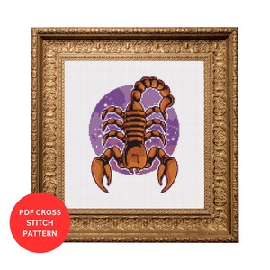 Scorpio Cross Stitch Pattern | Zodiac Embroidery PDF | Astrology DIY ...