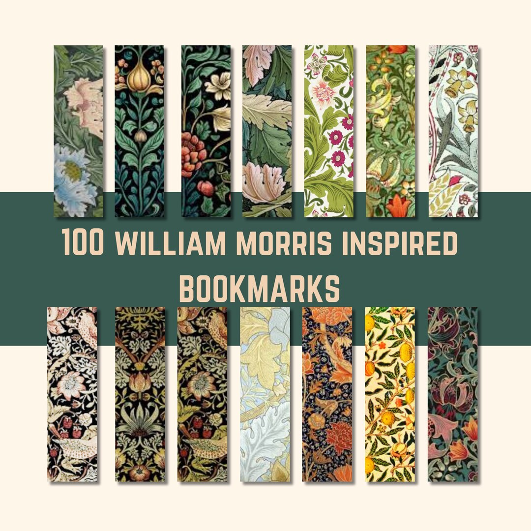 100 William Morris Inspired Printable Bookmarks Instant Digital ...