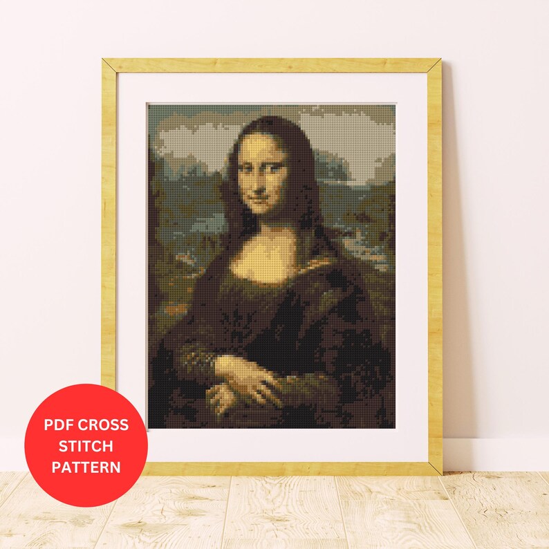 Mona Lisa Cross Stitch Pattern | Leonardo Da Vinci Art Design for Easy ...