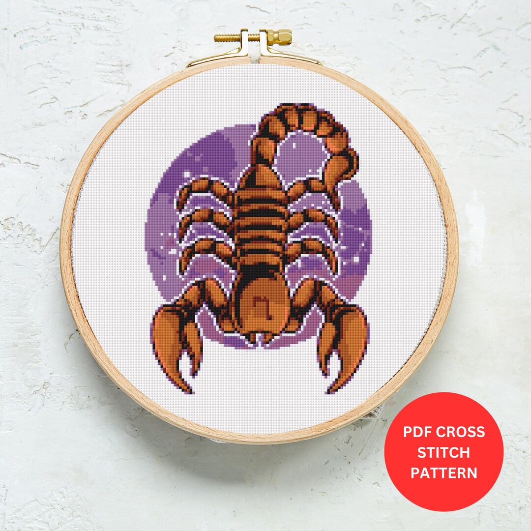 Scorpio Cross Stitch Pattern | Zodiac Embroidery PDF | Astrology DIY ...