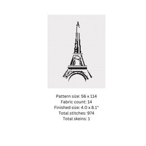 Eiffel Tower Cross Stitch Pattern PDF | Instant Download, DIY ...
