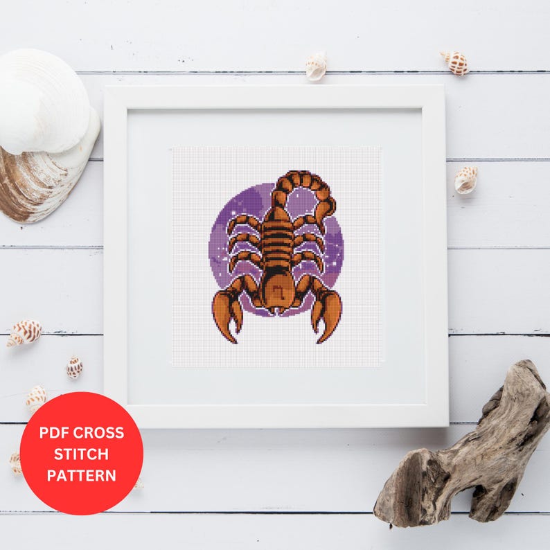 Scorpio Cross Stitch Pattern | Zodiac Embroidery PDF | Astrology DIY ...