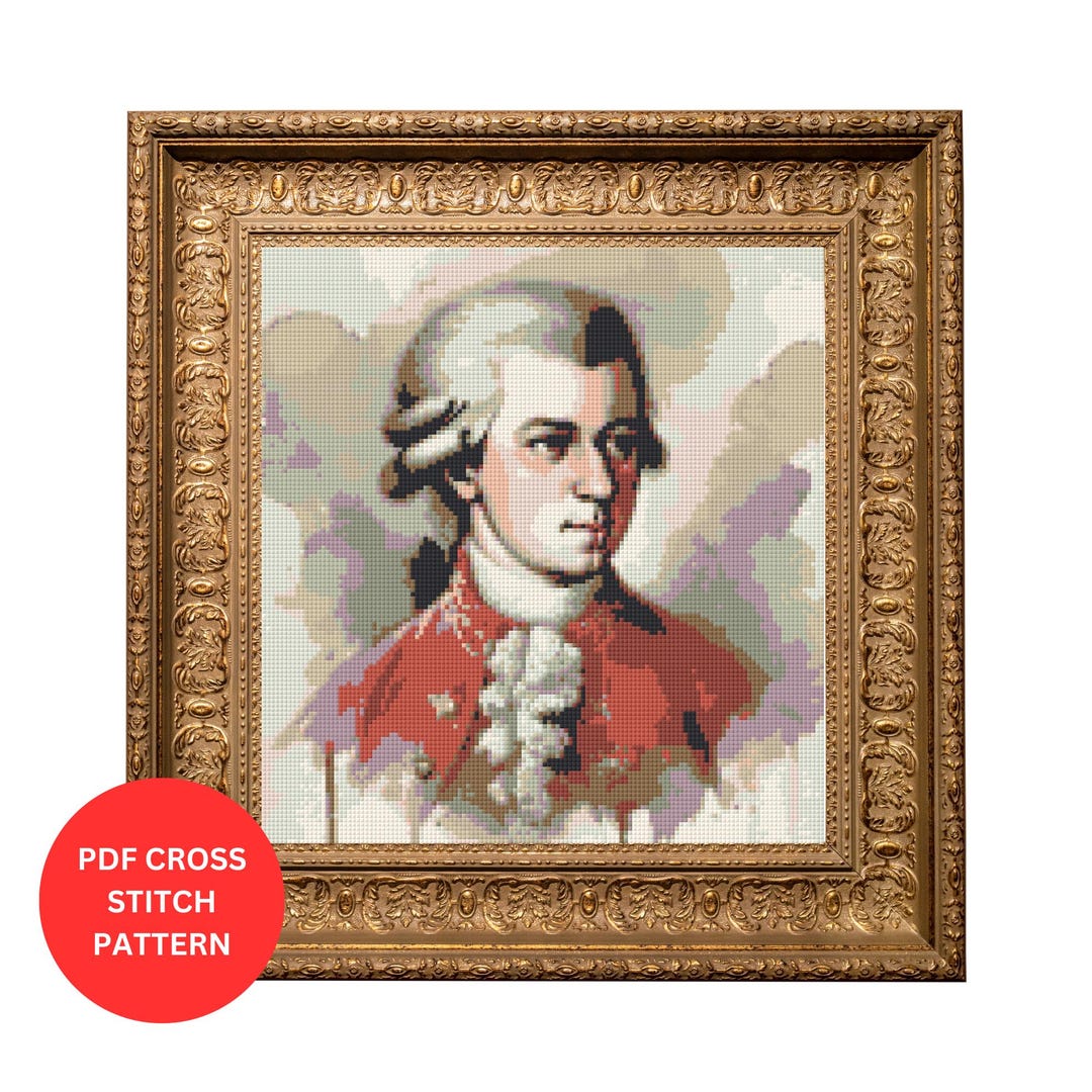 Mozart Portrait Cross Stitch Pattern PDF - Digital Download, Easy to ...