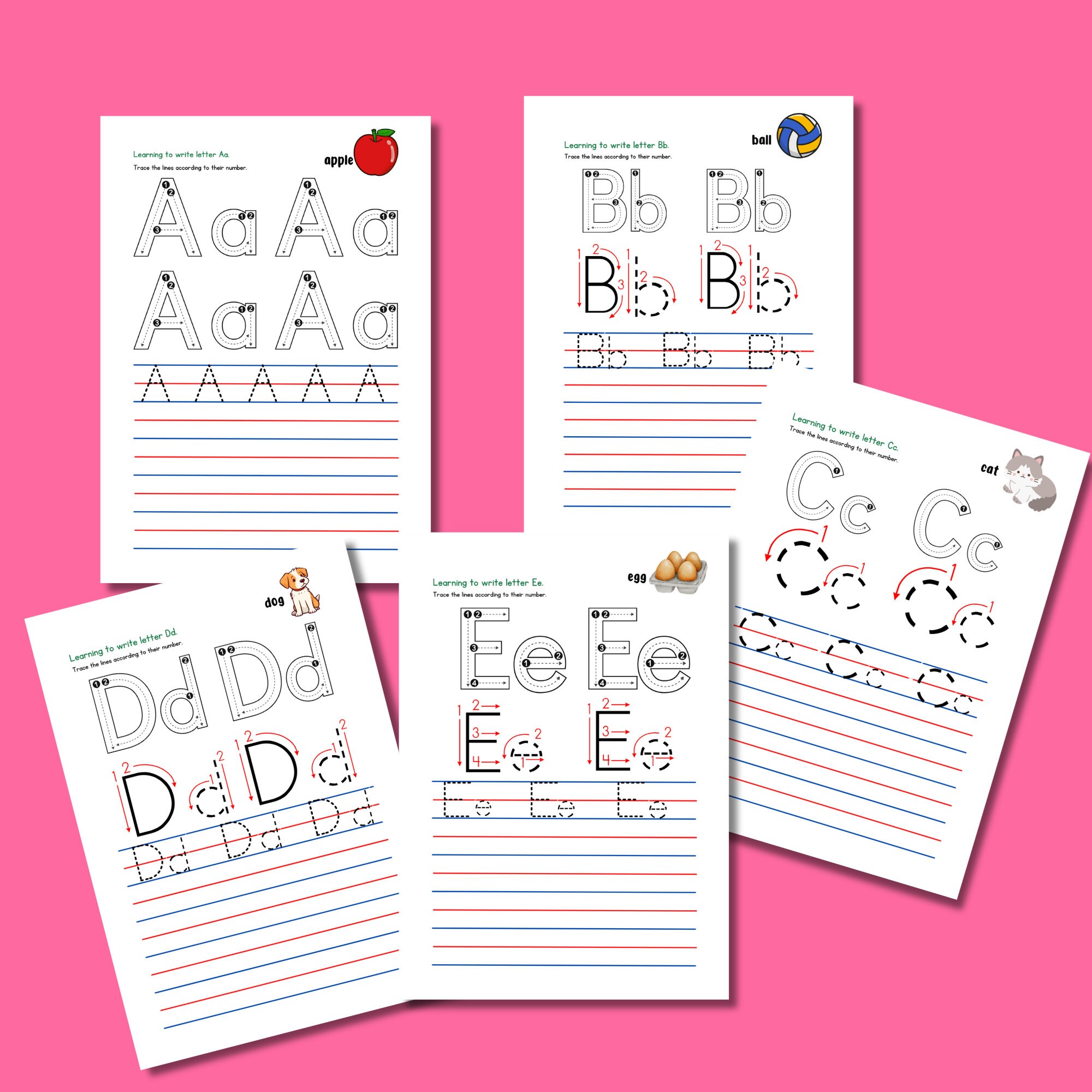 Minimalist Alphabet Handwriting Skills Workbook in Pdf File for ...