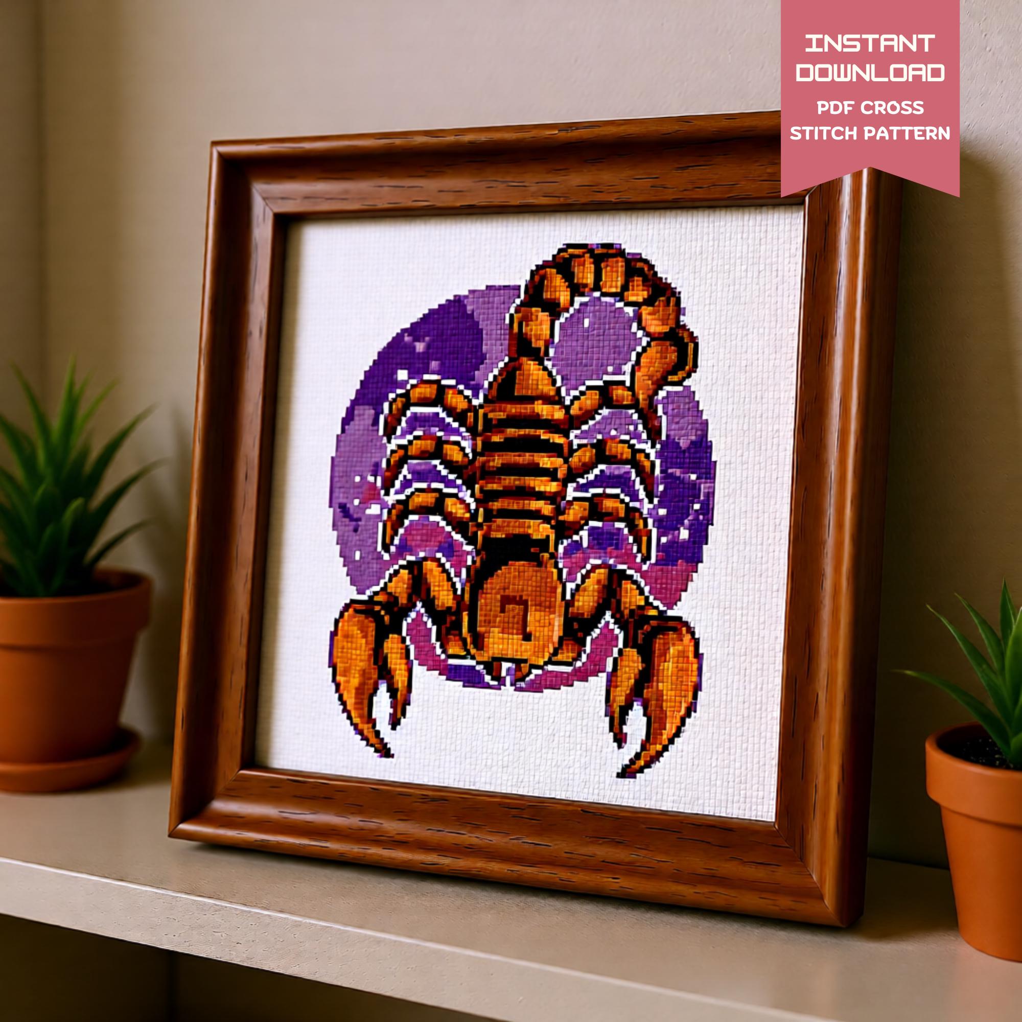 Scorpio Cross Stitch Pattern | Zodiac Embroidery PDF | Astrology DIY ...