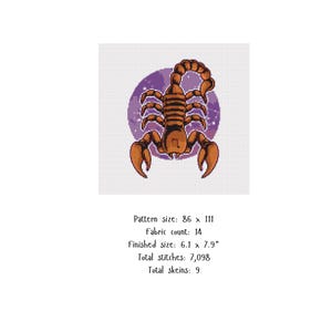 Scorpio Cross Stitch Pattern | Zodiac Embroidery PDF | Astrology DIY ...