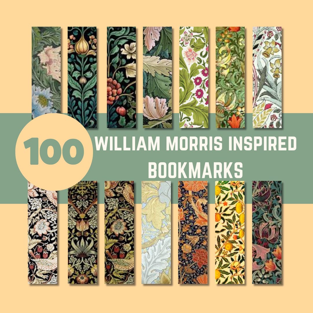 100 William Morris Inspired Printable Bookmarks Instant Digital ...