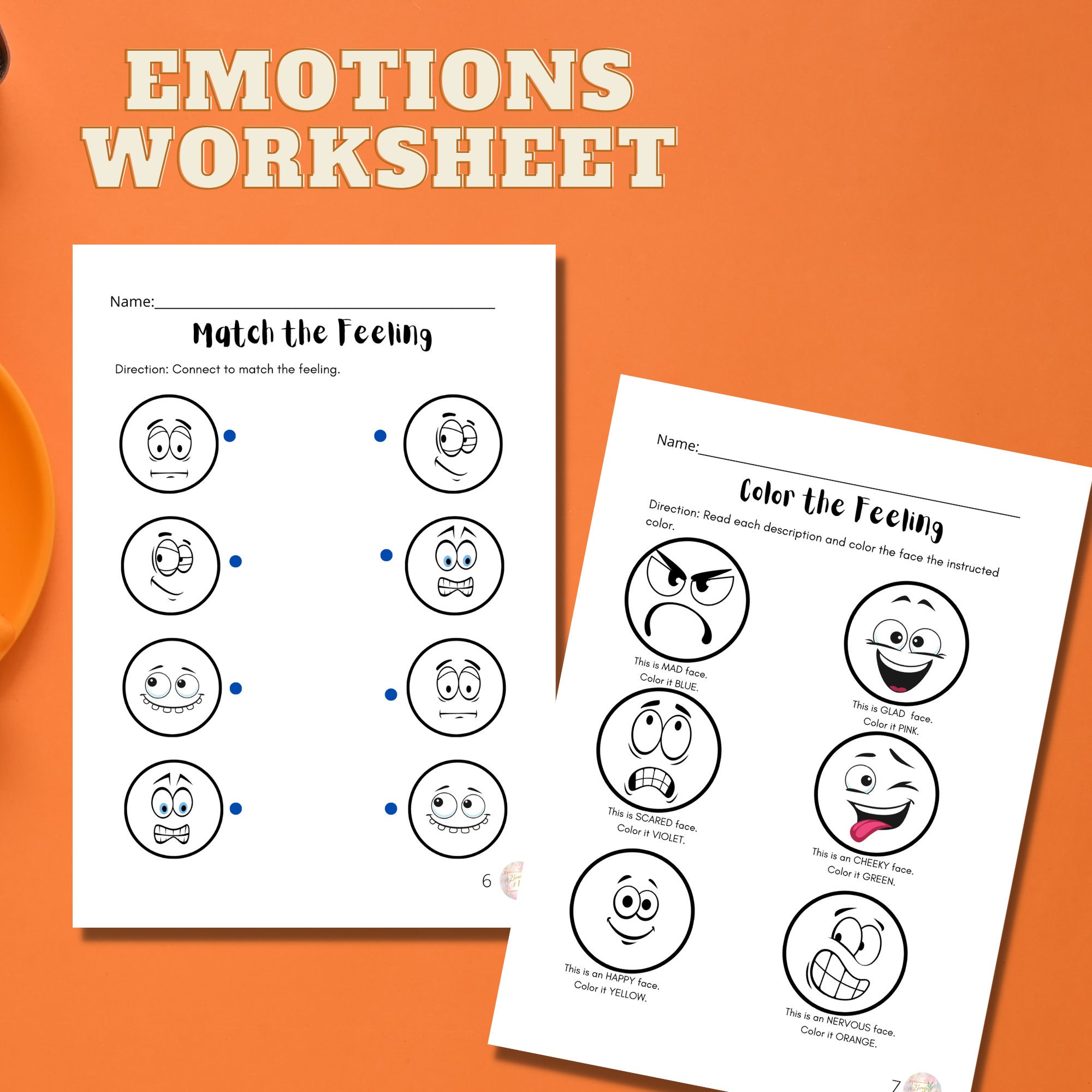 Different Emotions Worksheets for Kids Exercises at Home Used for Home ...