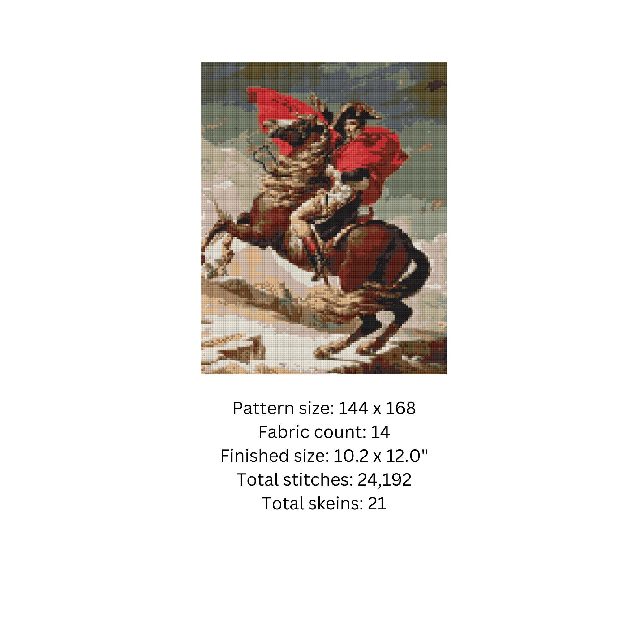 Napoleon Crossing the Alps Cross Stitch Pattern PDF | Inspired by ...