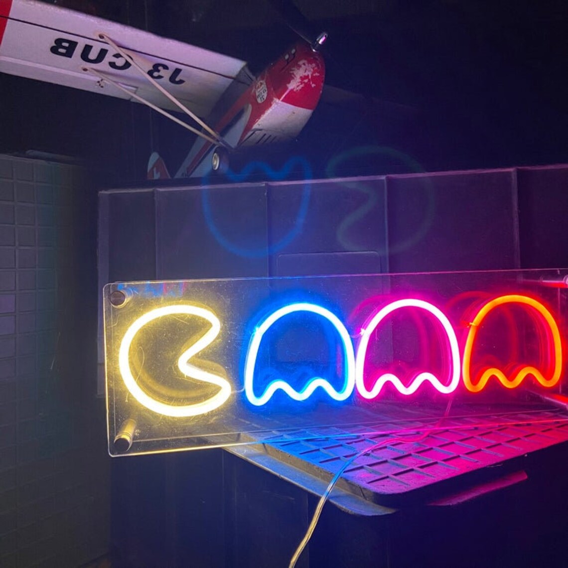 Pacman Neon Sign/ Pac Man Led Sign/ Pac Man Wall Decor/ Neon | Etsy