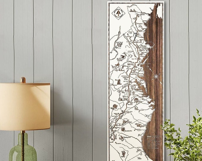 Wooden Appalachian Trail Map | Hiking, Backpacking, Gifts for Hikers ...