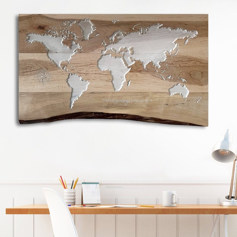 Wood World Map - Etsy