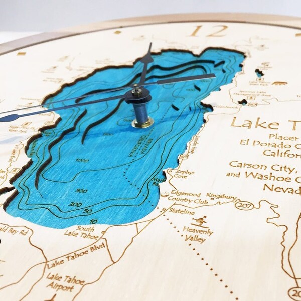 Wooden Lake Map Clock - Etsy