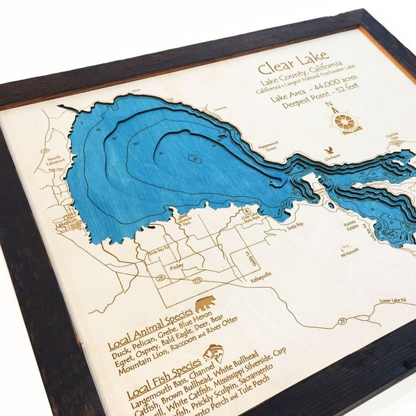Clear Lake Ca Map - Etsy