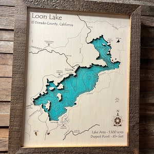 Loon Lake, CA Wood Map, Rubicon Trail Map | Lake Tahoe Gift ...