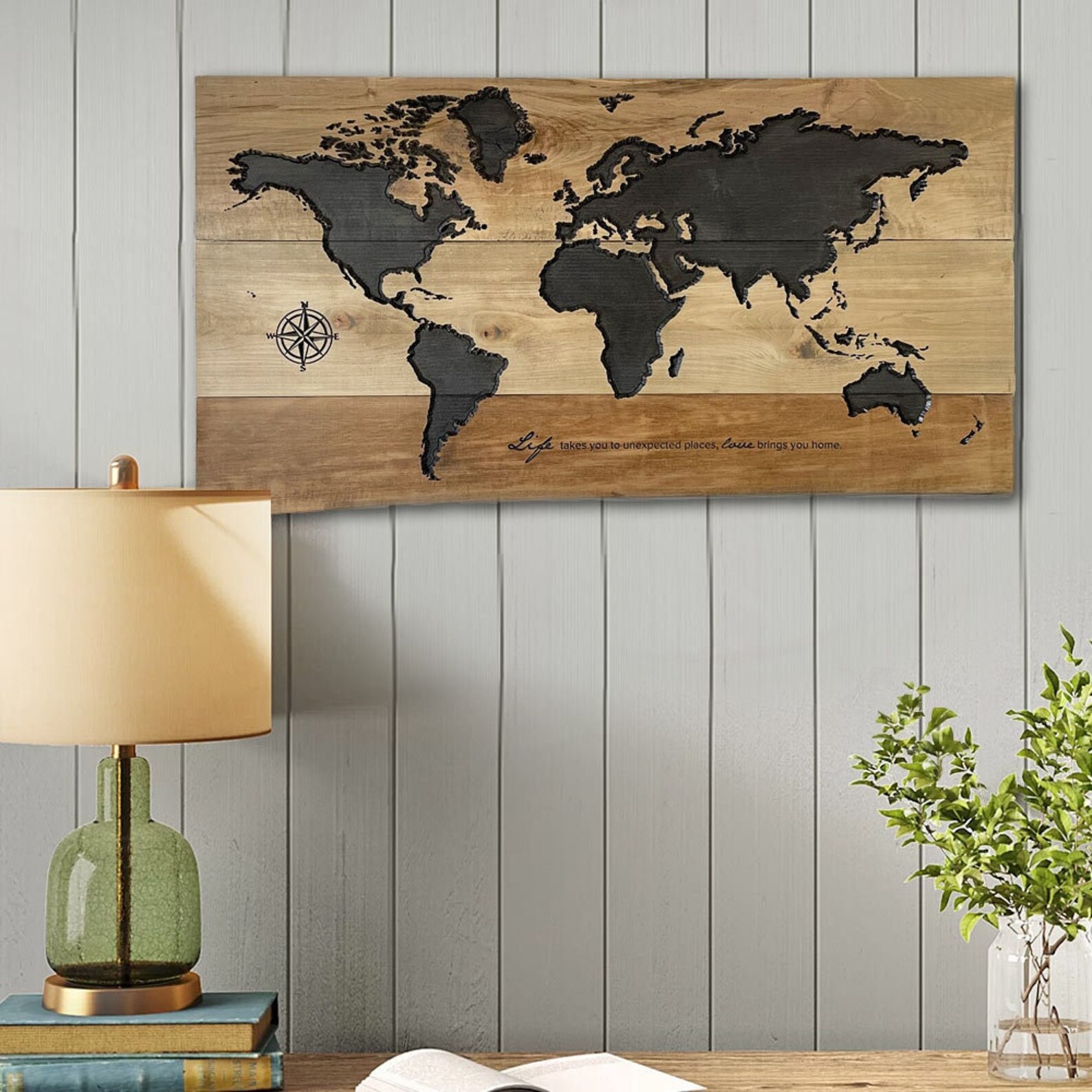 Wooden World Map, Custom Live Edge Map of the World, Rustic Cabin Décor ...