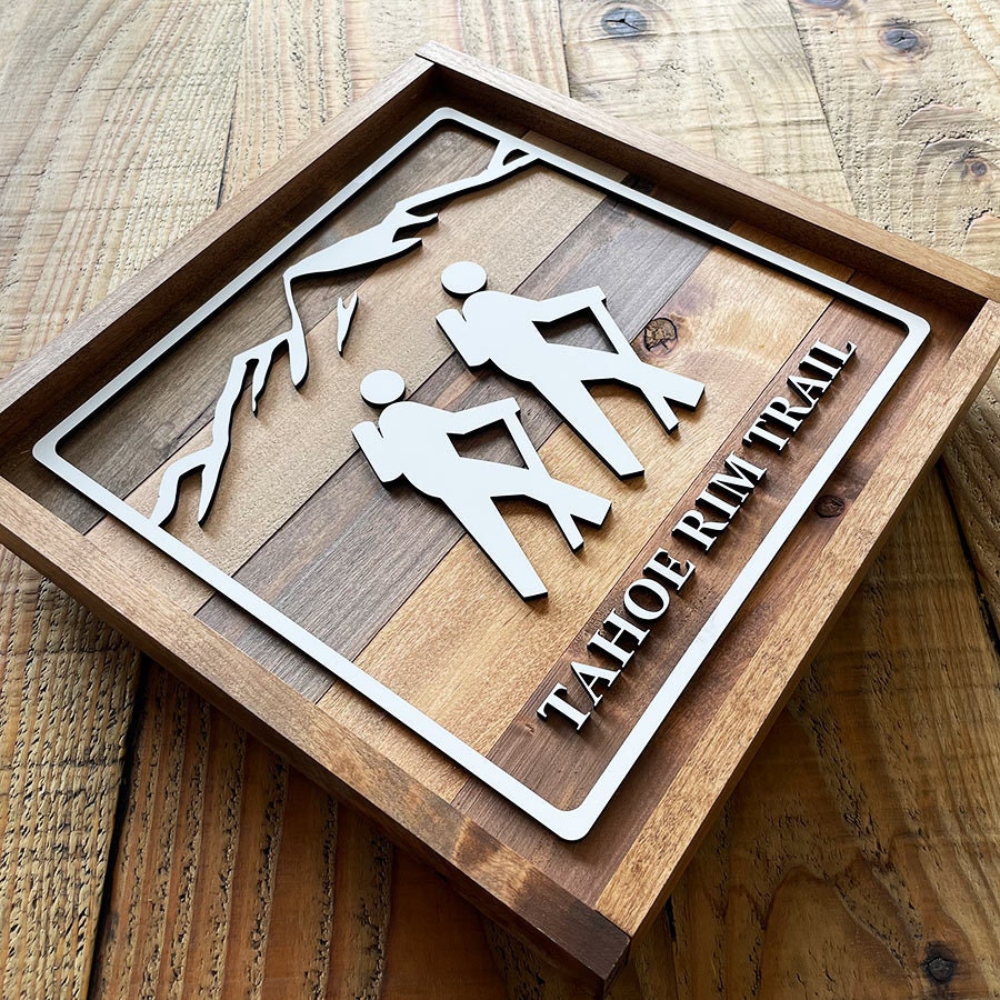 Custom Wood Hiking Sign Personalized Hiking Wall Art, Gifts for Hikers ...
