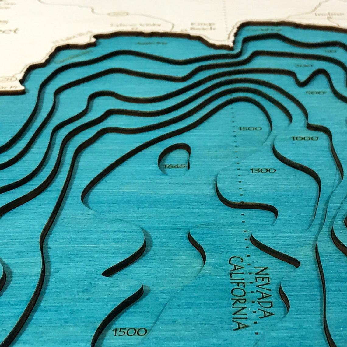 Lake Tahoe 3D Wood Maps Tahoe Framed Nautical Depth Map of Lake Tahoe ...