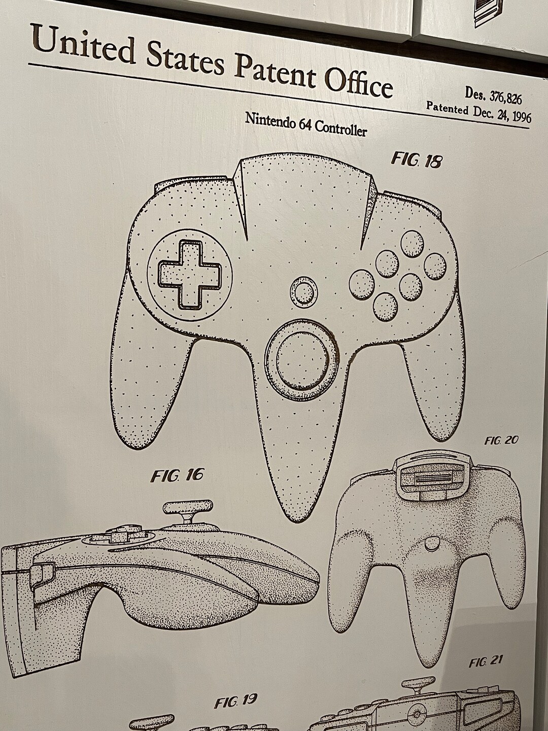 Nintendo 64 Controller Video Game Patent Wood Sign | Laser-engraved ...