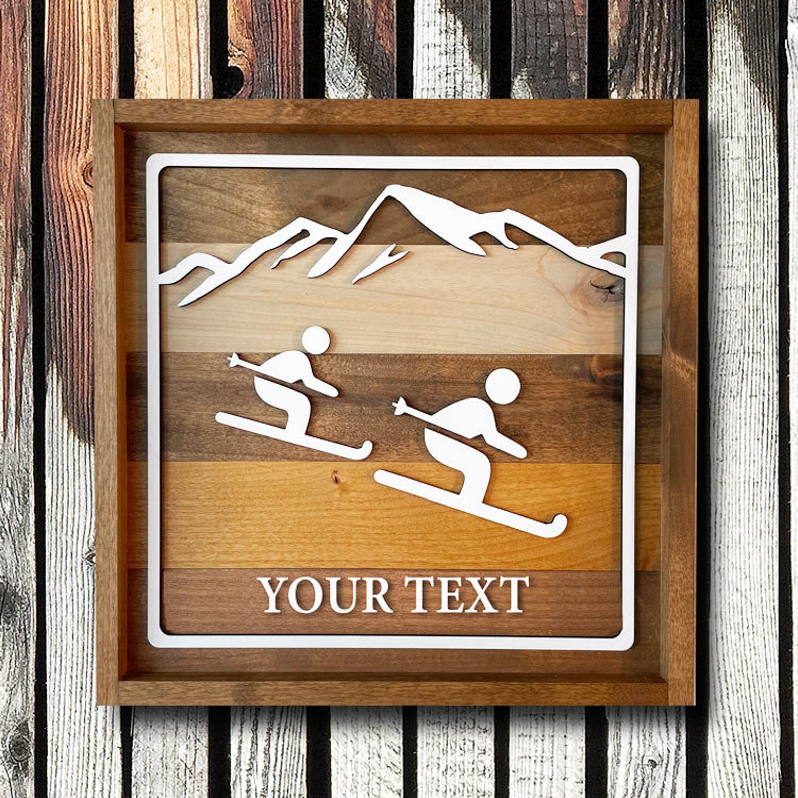Custom Dueling Skiers Wooden Skiing Signs Ski Signs - Etsy