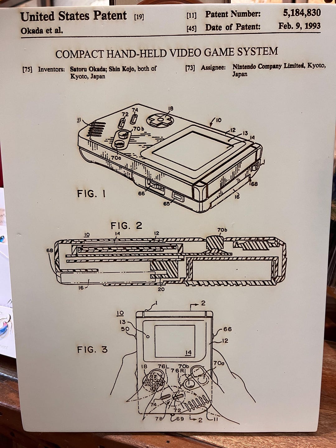 Nintendo Gameboy Patent Wood Sign | Laser-engraved Wooden Game Boy ...