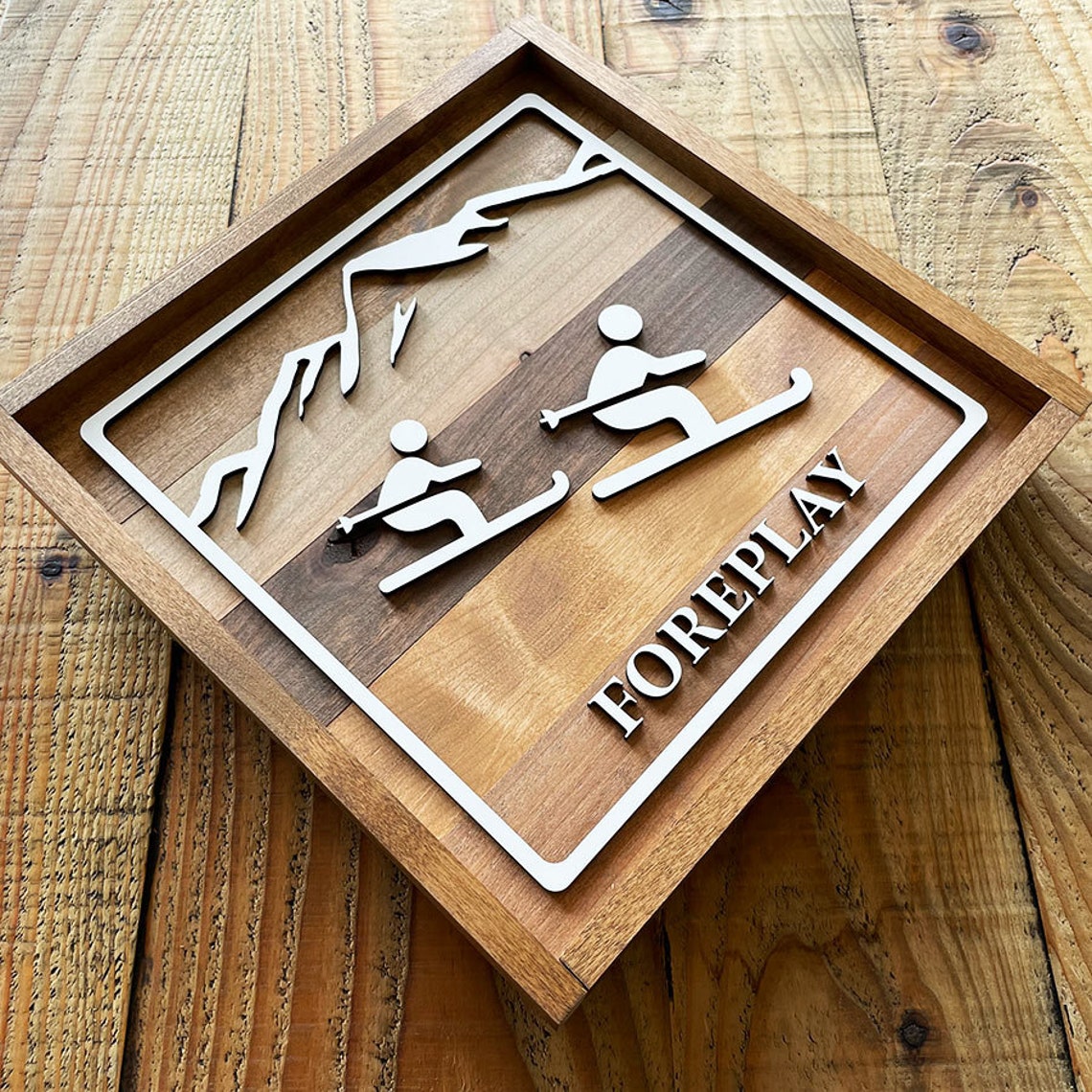 Custom Dueling Skiers Wooden Skiing Signs Ski Signs - Etsy