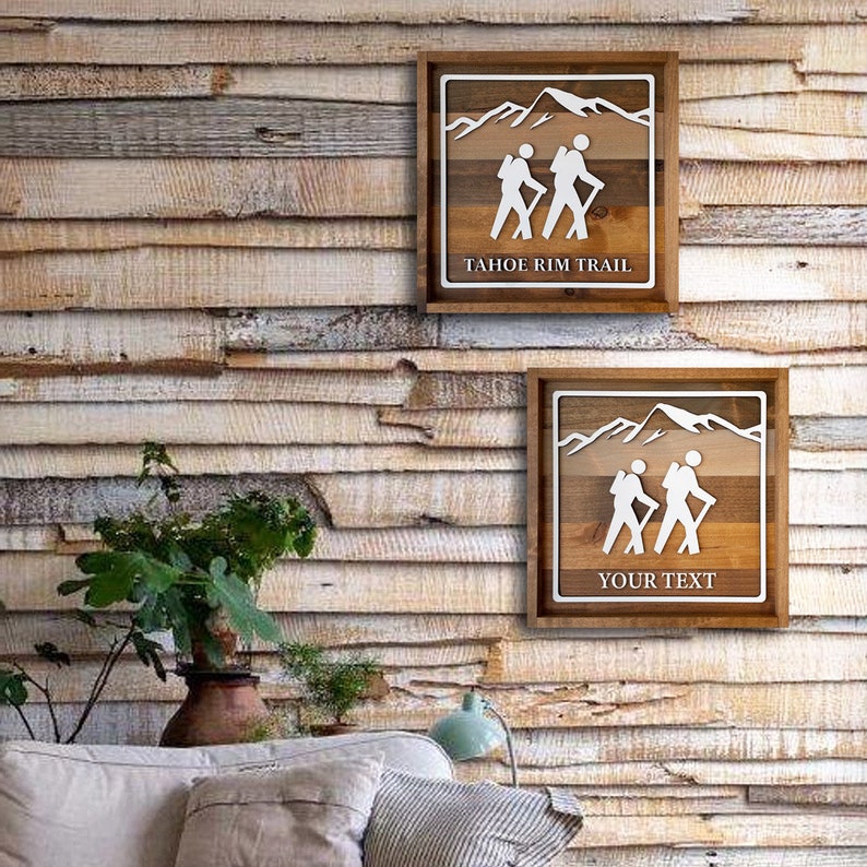 Custom Wood Hiking Sign Personalized Hiking Wall Art, Gifts for Hikers ...