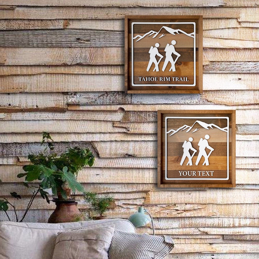 Custom Wood Hiking Sign Personalized Hiking Wall Art, Gifts for Hikers ...