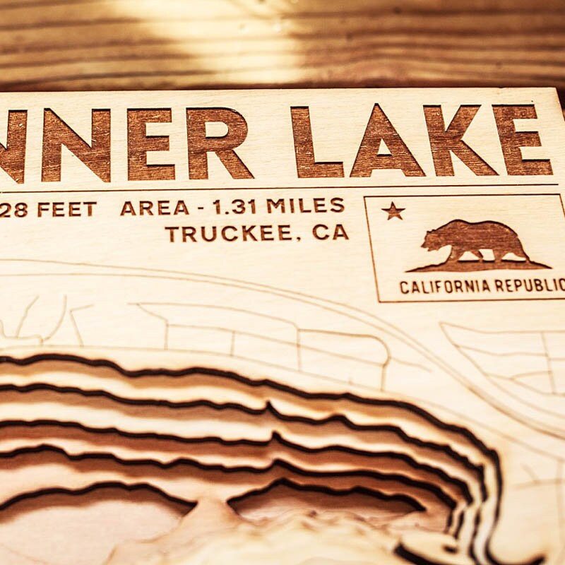 Donner Lake CA 3D Wood Map Gifts for Him, Gifts for Her, Truckee CA ...