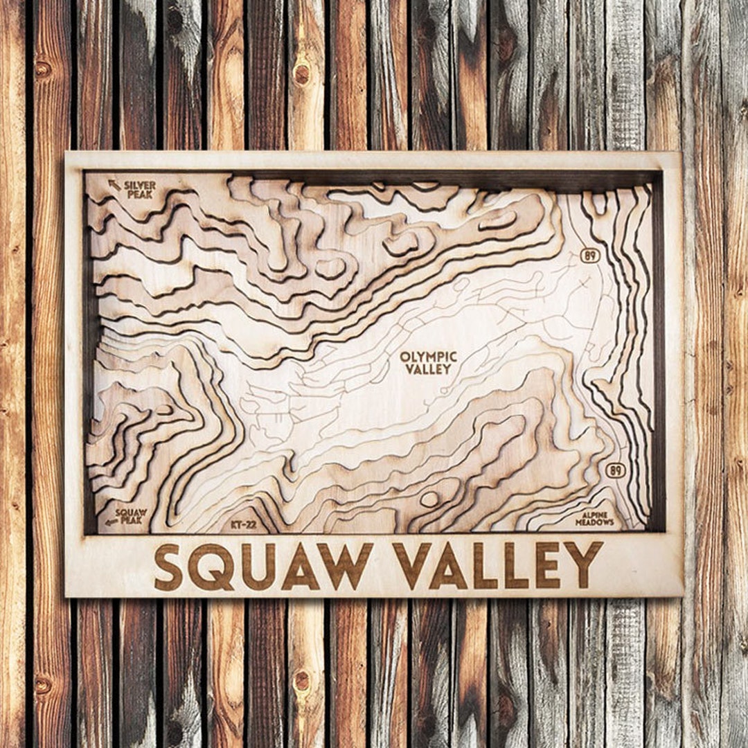 Palisades Tahoe Squaw Valley 3D Topographic Map | Gifts for Skiers ...