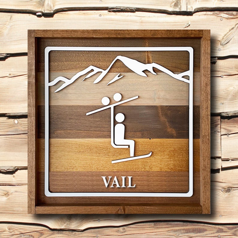 Vail Colorado Gondola Sign, Gifts for Skiers Skier, Snowboarder ...