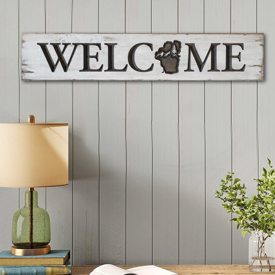 Custom Lake Tahoe Carved Welcome Sign, Lake Tahoe Wood Live Edge Sign ...