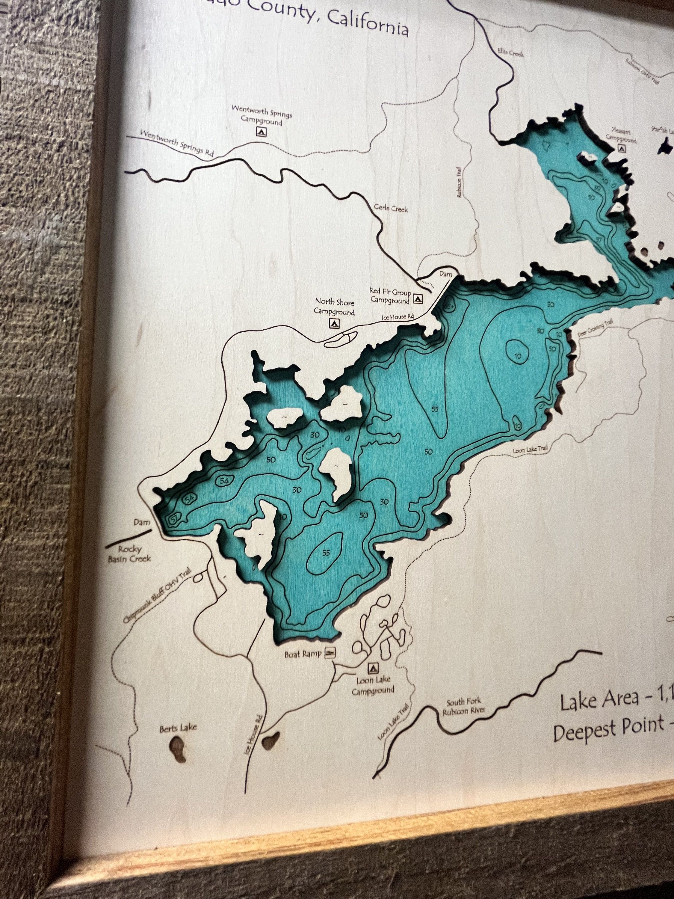 Loon Lake, CA Wood Map, Rubicon Trail Map | Lake Tahoe Gift ...