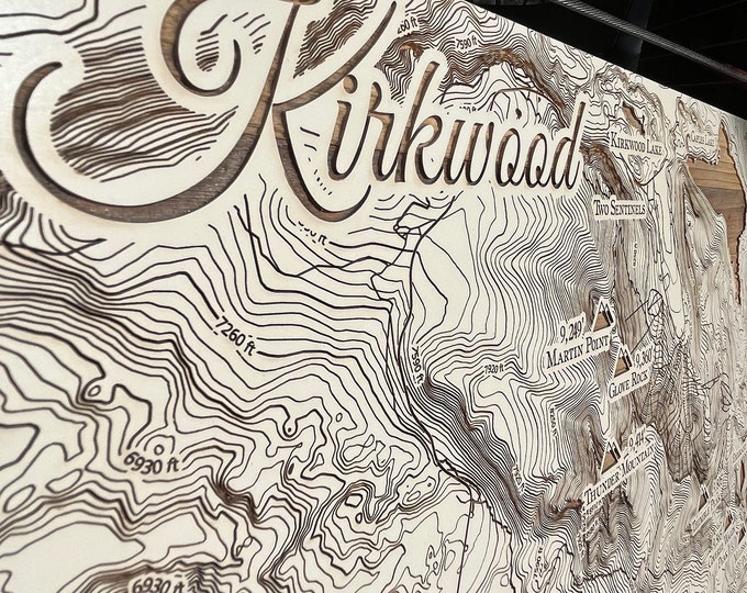 Caples Lake Topographic Map, Caples Lake Tahoe Map, Tahoe Gift ...