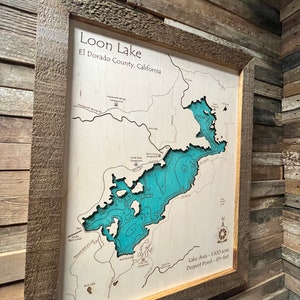Loon Lake, CA Wood Map, Rubicon Trail Map | Lake Tahoe Gift ...
