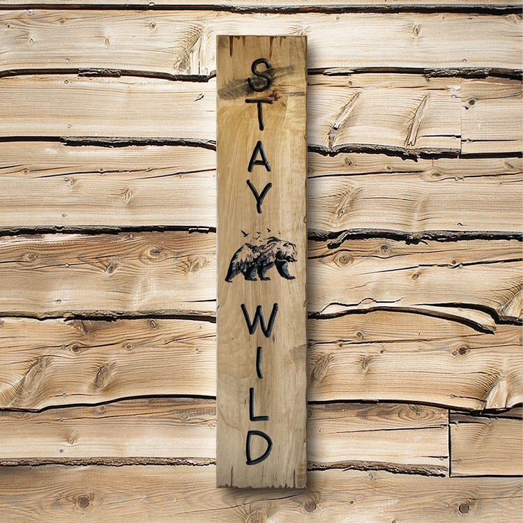 Custom Wood Carved Welcome Sign Rustic Bear Welcome Sign | Etsy