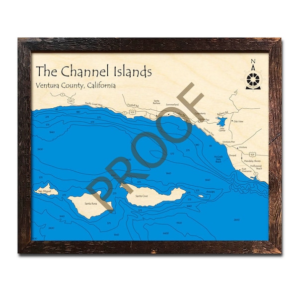 Map of Santa Barbara Channel - Etsy
