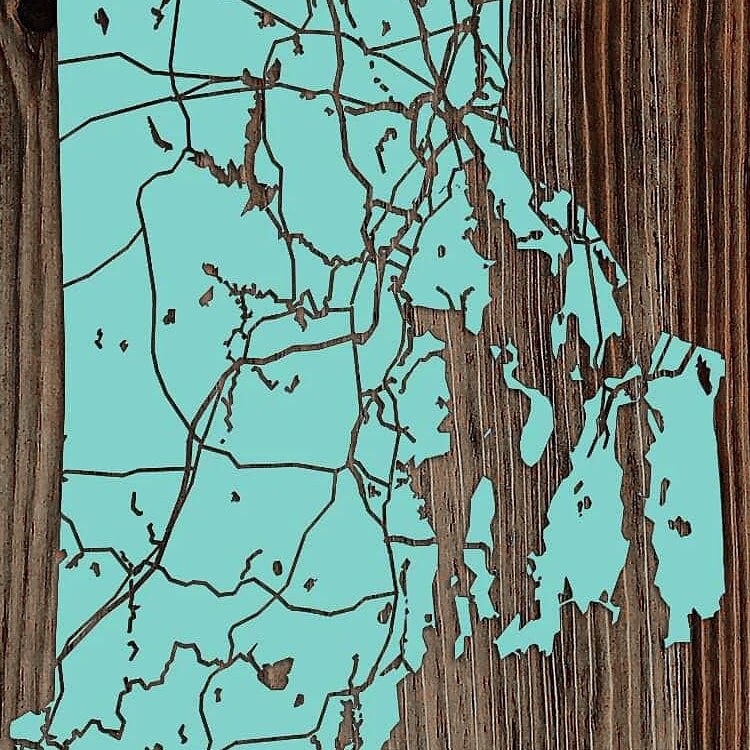 Wooden Rhode Island Wall Map Laser-engraved Burnt Wooden Map - Etsy