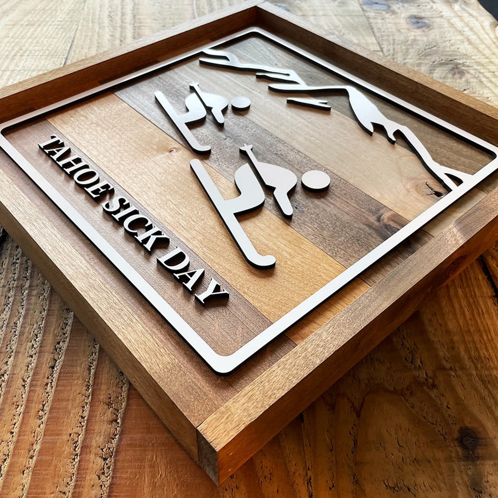 Custom Dueling Skiers Wooden Skiing Signs Ski Signs - Etsy