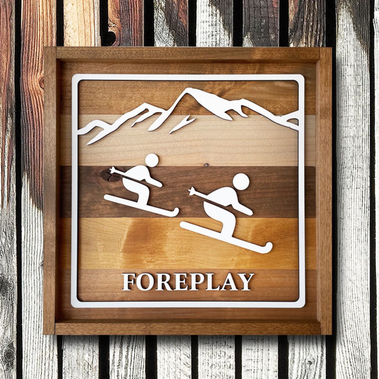 Custom Dueling Skiers Wooden Skiing Signs Ski Signs - Etsy