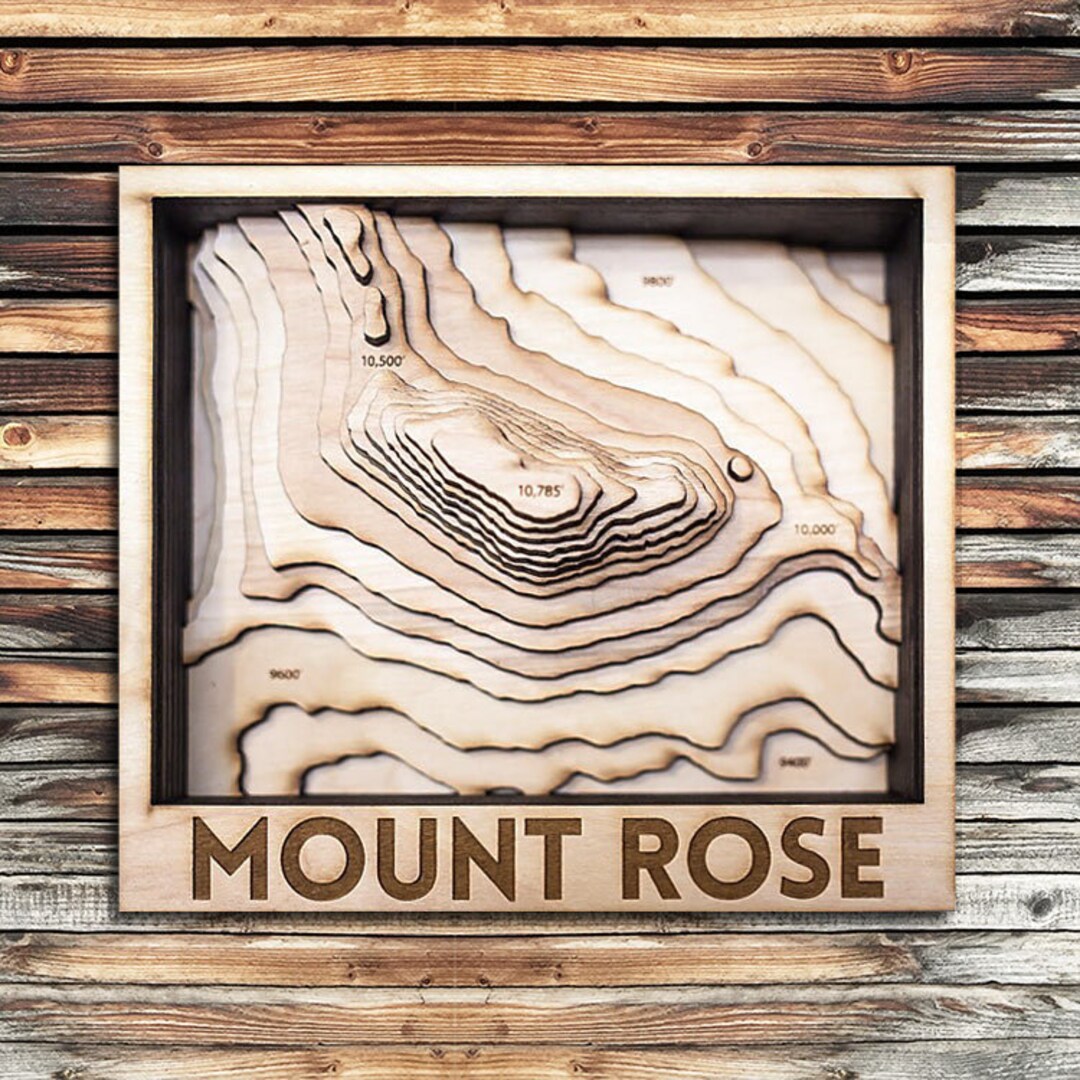 Mt Rose Nevada Map, 3D Topographic Map | Gifts for Hikers, Gifts for ...