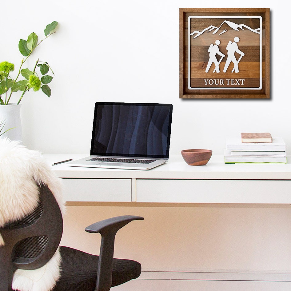 Custom Wood Hiking Sign Personalized Hiking Wall Art, Gifts for Hikers ...