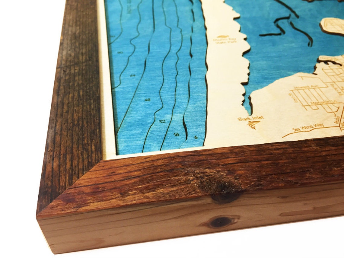 Morro Bay CA 3D Wood Map | California | Nautical Wood Chart | Nautical ...