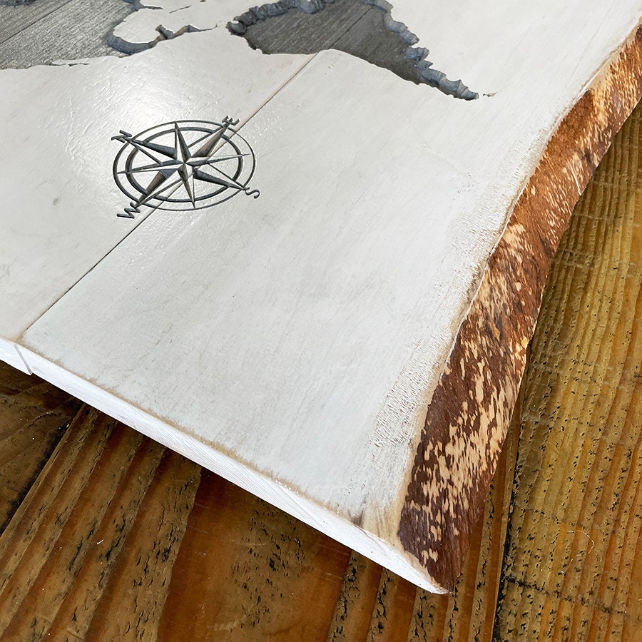 Wood Carved Map of the World Custom Wooden World Map Rustic - Etsy